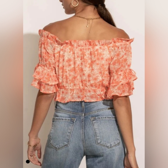 bohme | Tops | New Velma Cropped Top Coral Various Sizes | Poshmark